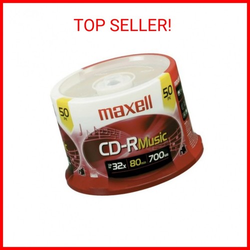 Maxell 625156 - CDR80MU50PK 80-Minute Music CD-Rs (50-ct Spindle) Red ...