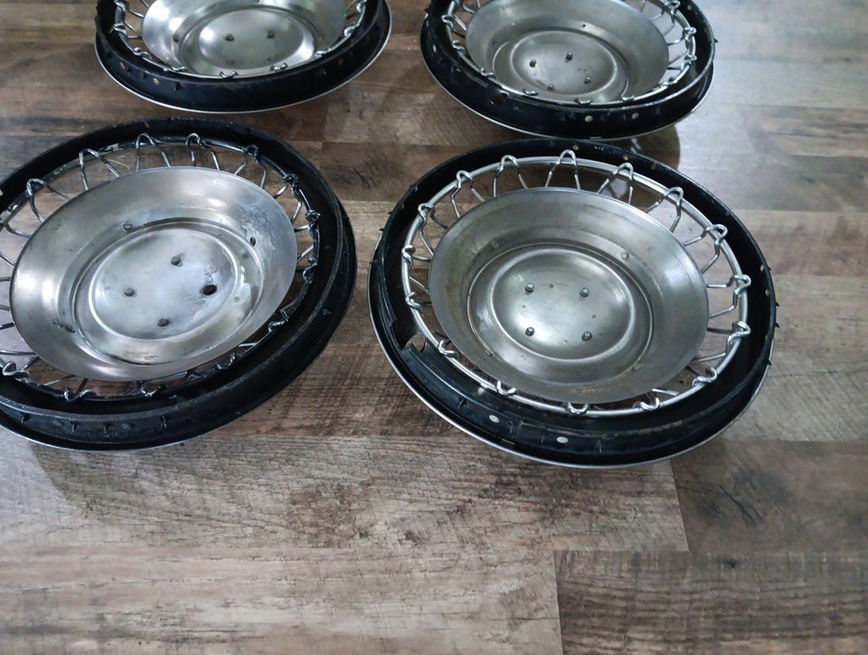 1962 - 63 Chevrolet Wire Spinner HUBCAPS 14" Wheel Covers Set Of 4 | eBay