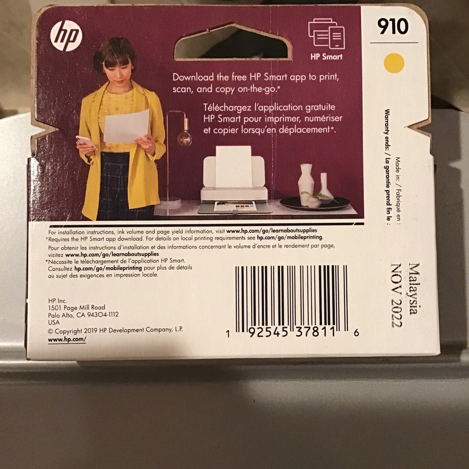 HP 910 Yellow Ink Cartridge | eBay