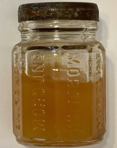 Glass Bottle Jar Vintage Moroline Vaseline Small Sample Size 2.5" 1930 ...