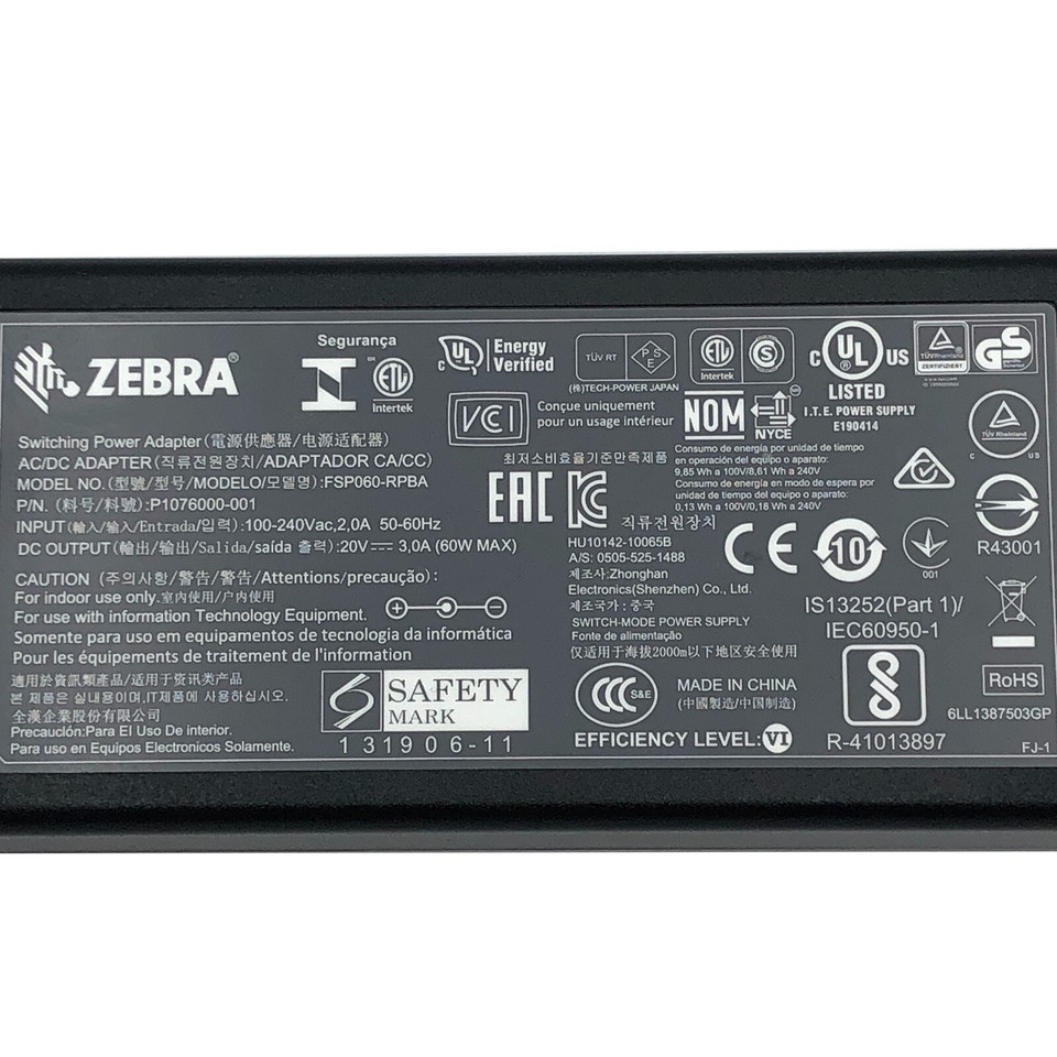 Original Zebra AC Adapter 60W For Zebra LP2824 LP2844-Z LP3844-Z Label ...