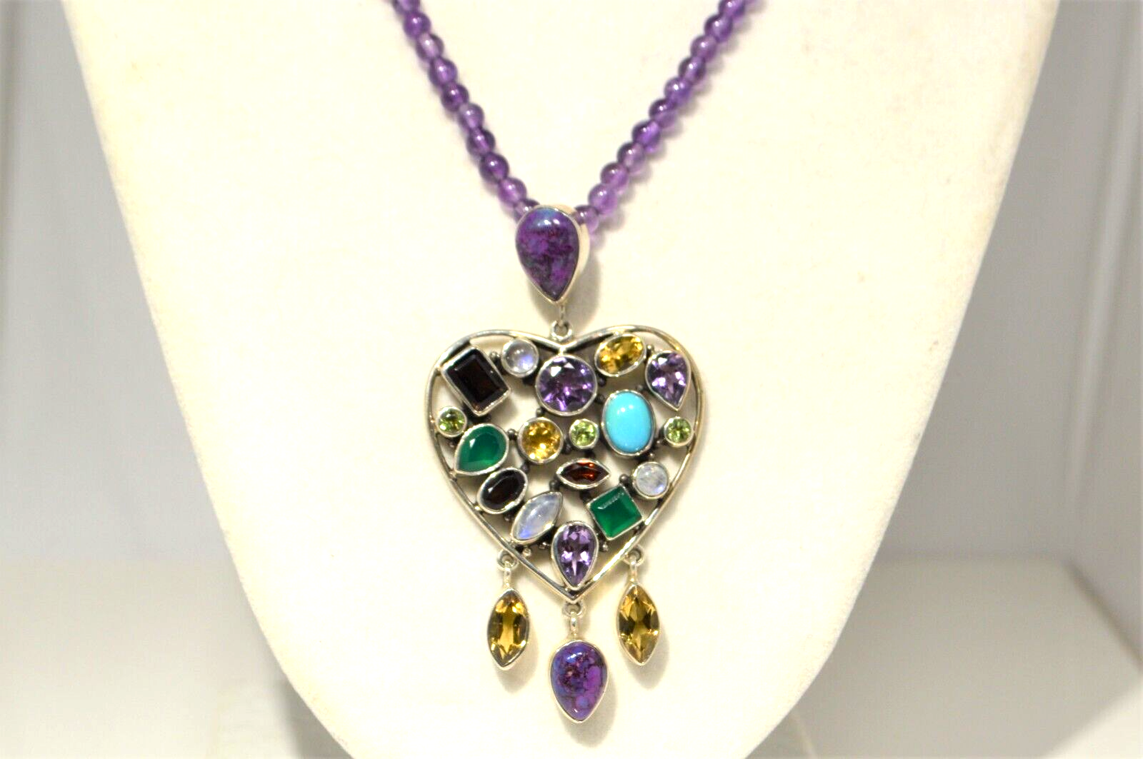 Nicky Butler Raj Collection Numbered Multi-gem Necklace, Heart Shaped ...