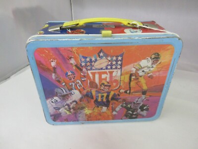 VINTAGE LUNCH BOX TIN NFL WITH THERMOS 177-S | eBay
