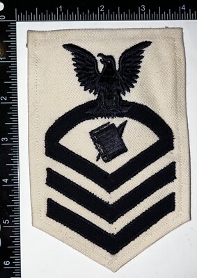 USN US Navy Personelman CPO Chief Petty Officer Rate WHITE TWILL Patch ...