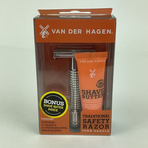 Van Der Hagen Traditional Safety Razor with 5 Blades Includes Shave ...