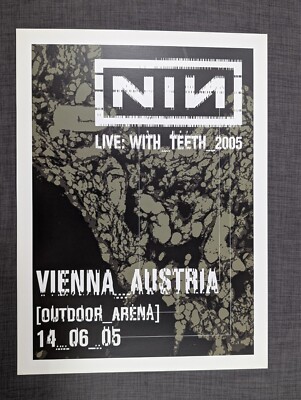 Nine Inch Nails NIN 2005 With Teeth tour poster litho print VIENNA new ...