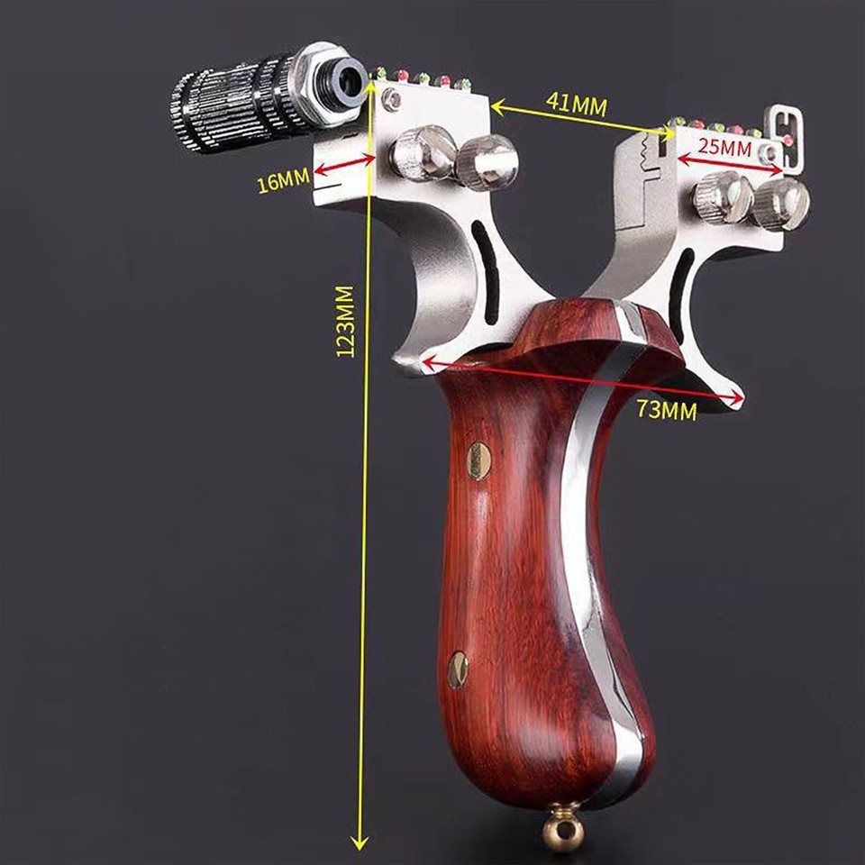 Stainless Steel Laser Slingshot 5 Rubber Bands Hunting Kids Adult ...
