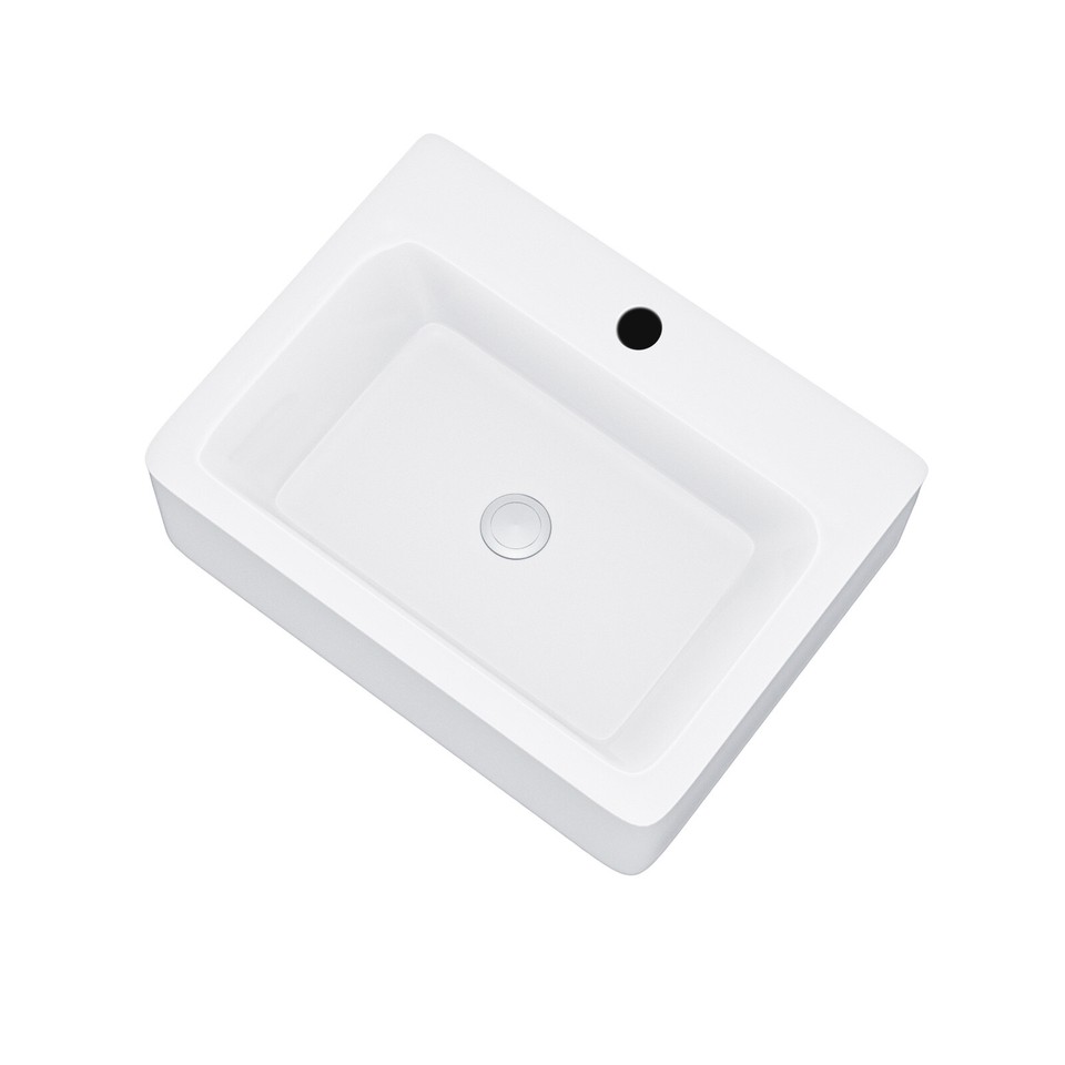 Bathroom Basin Sink Hand Wash Counter Top Wall Mounted Hung Ceramic ...
