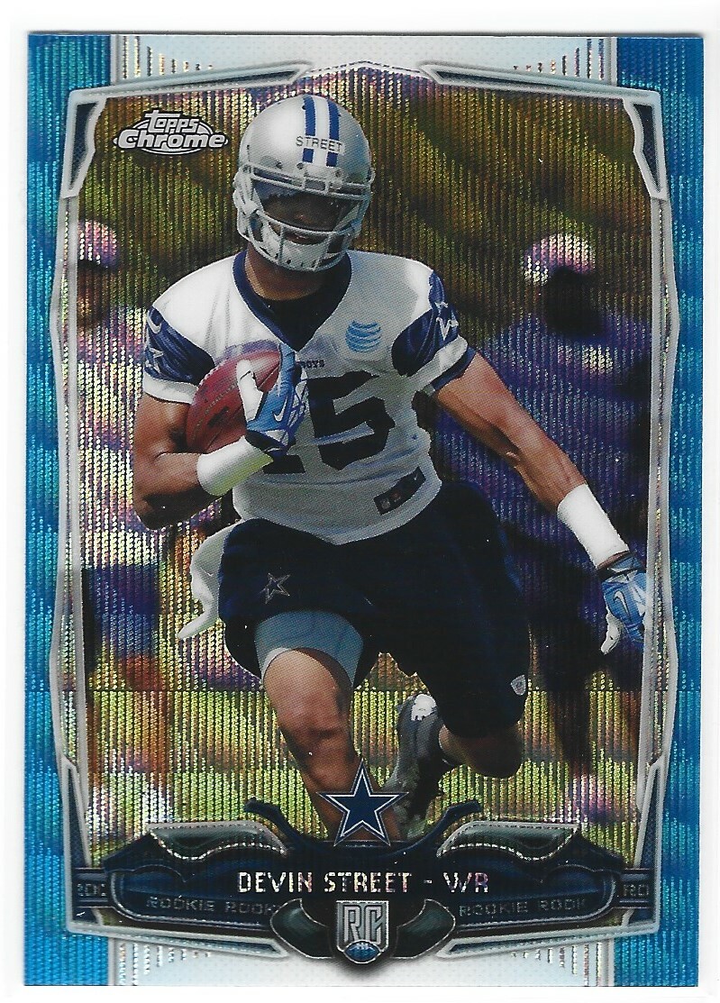 DEVIN STREET 2014 TOPPS CHROME BLUE WAVE REFACTOR RC COWBOYS PITT ...