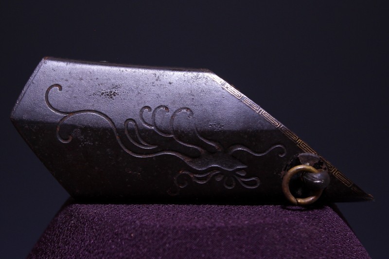 Japan antique Edo Kojiri Dragon katana koshirae sword tsuba samurai ...