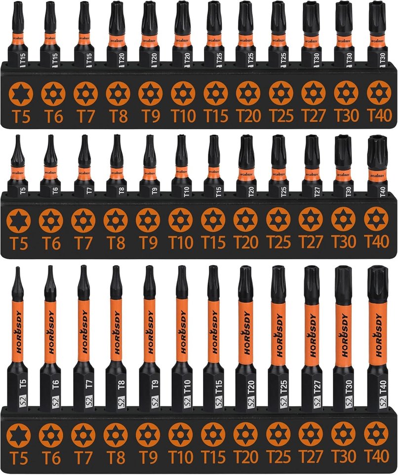 Torx Bit Set, 36Pcs Security Torx Bit Set,Tamper Proof Star Bits (T5 ...