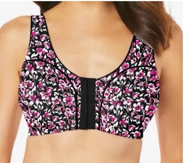 Comfort Choice Women's Plus Size 2 Pack Front-Close 52C Cotton Wireless Bra C556 | eBay