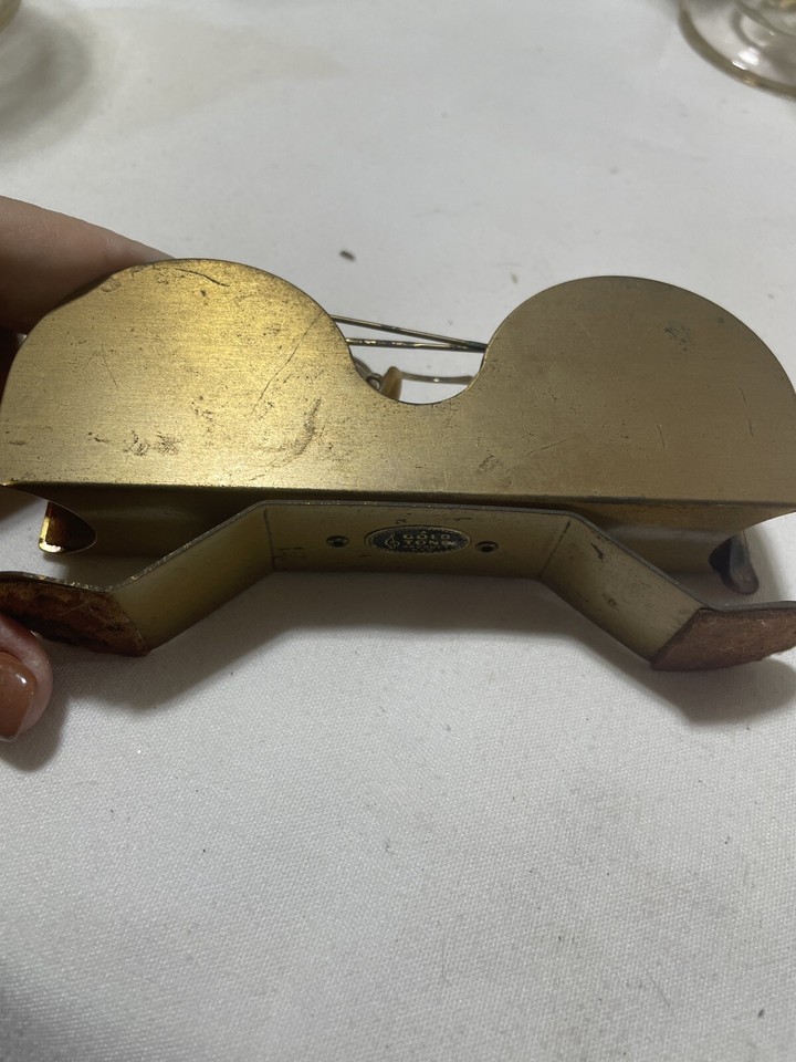 Vintage Footed Eyeglass Caddy Holder Cats Eye Rhinestones Gold Tone ...