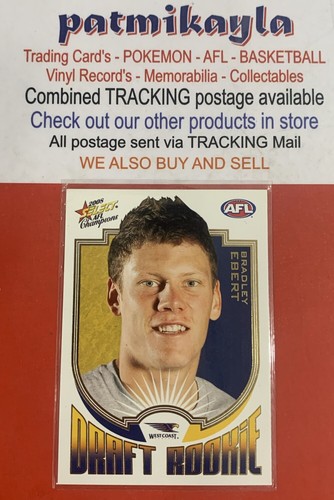 2008 Select AFL Champions Draft Rookie Card DR13 Bradley Ebert West ...
