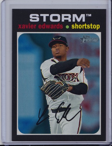 Xavier Edwards 2020 Topps Heritage Minor League Base Short Print SP ...