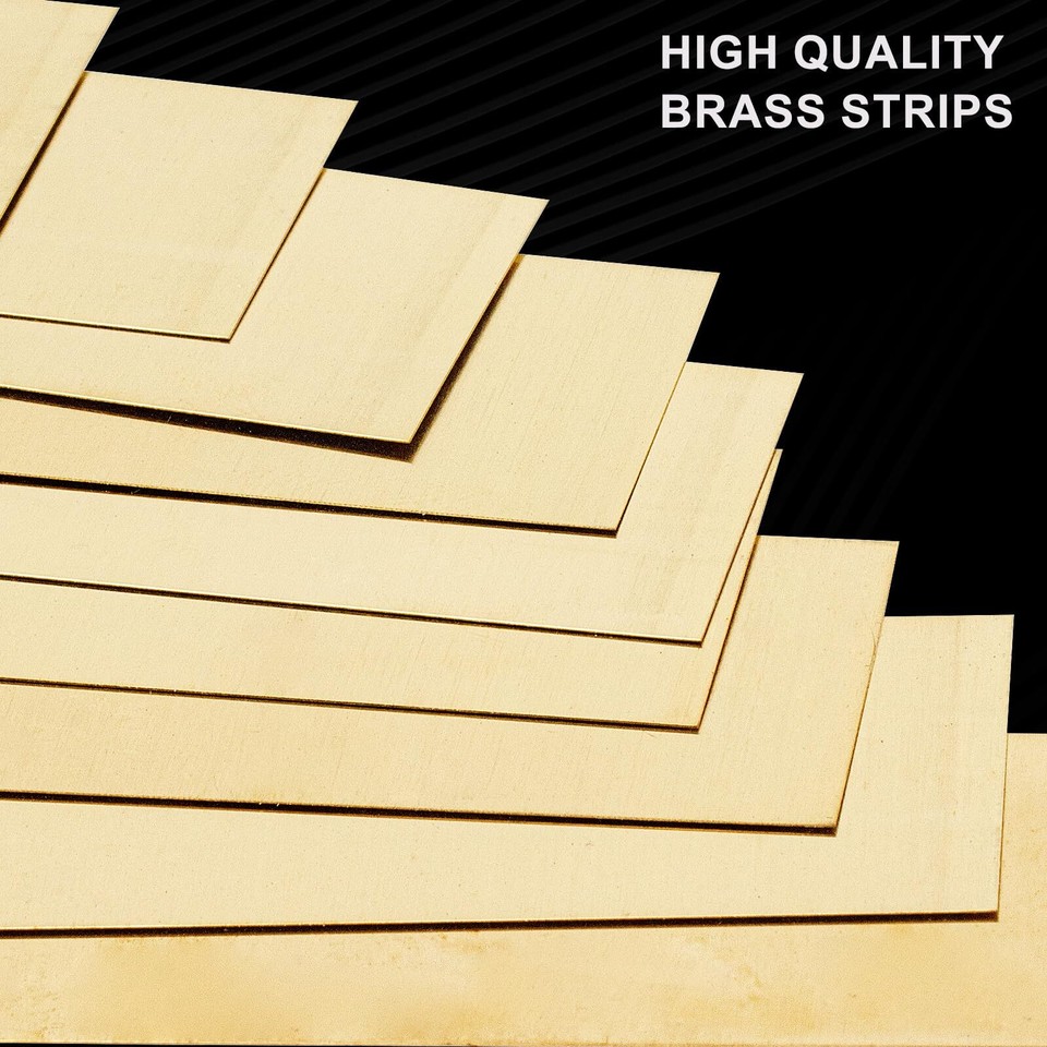 10 Pcs Brass Strip Shim Stock 1" Width x 12" Length Metal Shims Brass ...