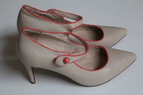 Filippo Raphael beige / pink mary jane pointed heel shoes size EU 38 ...