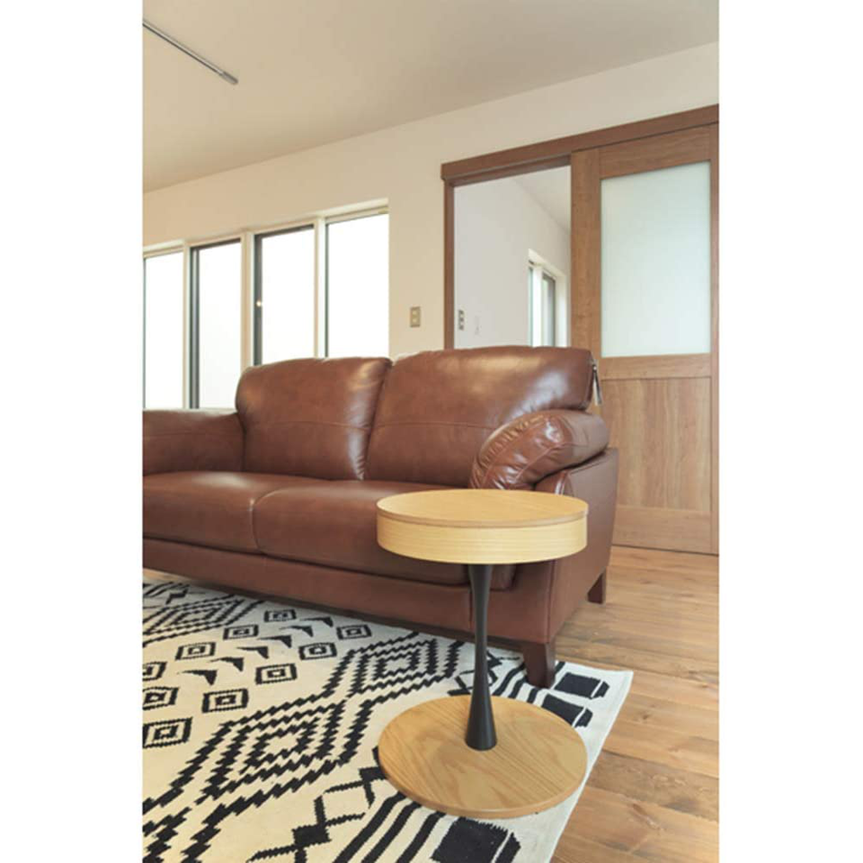 Side Table with Storage Wood Round Shape Table-top Home Decor PT-617 ...