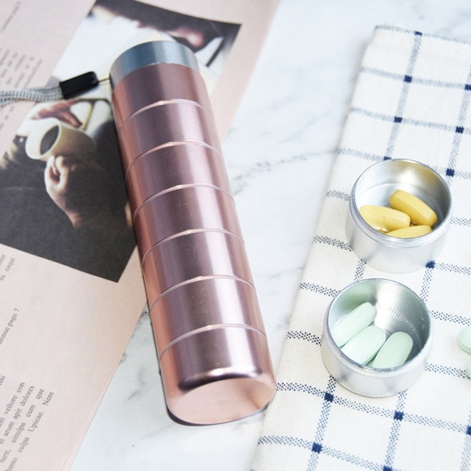 Metal Pill Organizer Weekly,Stackable Travel Pill Box,Pill Case ...