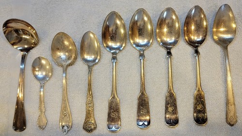 Vintage Assorted Rogers Bros, WM. Rogers Silverplate Spoons (Lot Of 9 ...