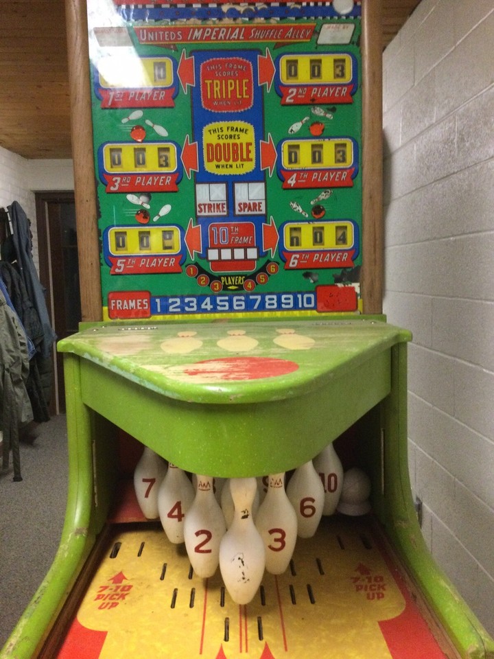 Vintage 1953 United's Imperial Shuffle Alley Puck Bowling Arcade ...