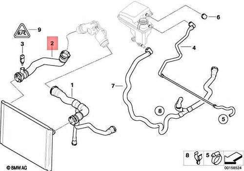 Genuine Radiator Return Hose BMW E60 E61 E65 E66 520i 525i 530i ...
