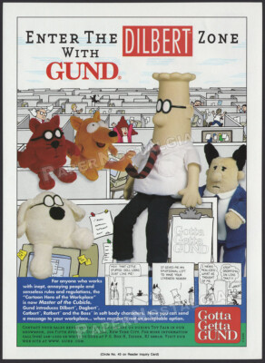 GUND - DILBERT__Original 1997 Trade AD / ADVERT / plush toy promo ...