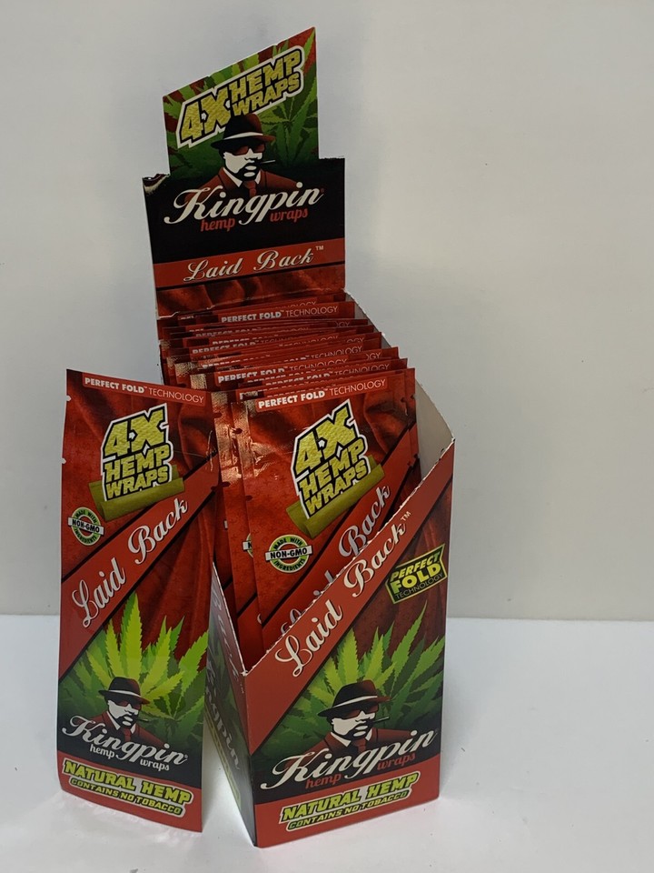 FULL SEALED BOX KINGPIN WRAPS - LAID BACK - 25 PACKS/ 4 toasted wraps ...