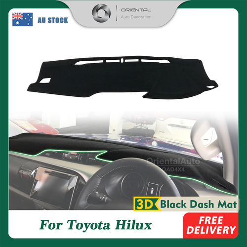 3D Black Dash Mat Dashboard Cover Mat for Toyota Hilux Revo 2015+ | eBay