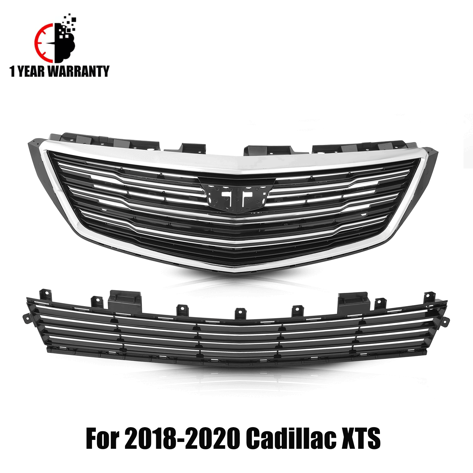 For 2018-2020 Cadillac XTS Front Bumper Grille w/Chrome Frame Grill KIt ...
