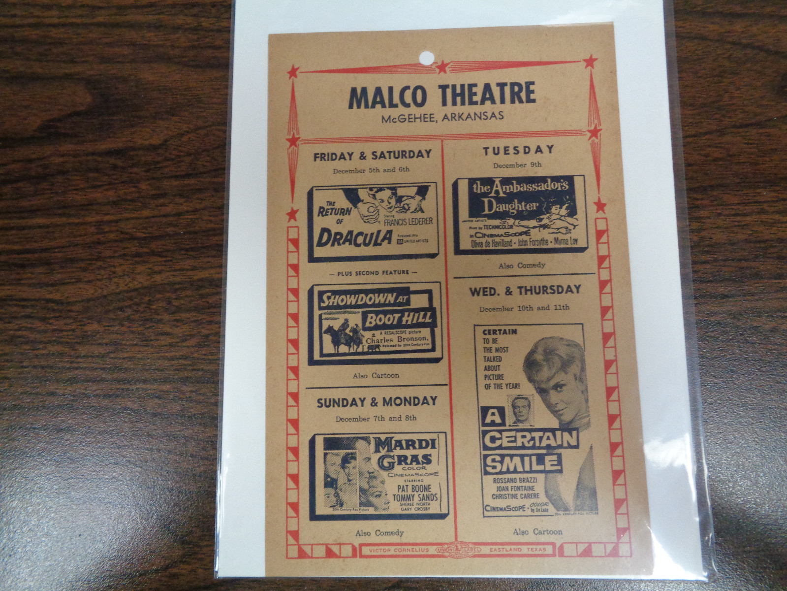 MALCO THEATRE VINTAGE MOVIE AD MCGHEE ARKANSAS THE RETURN OF DRACULA | eBay