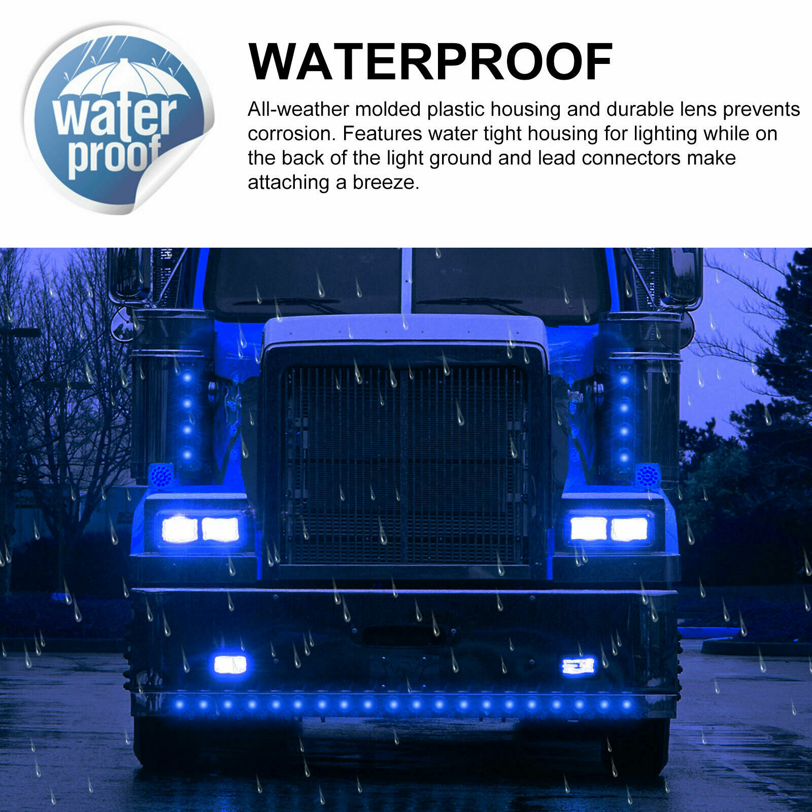 20X 12V Blue 3/4" Marker Lights LED Round Side Bullet Light for Truck ...