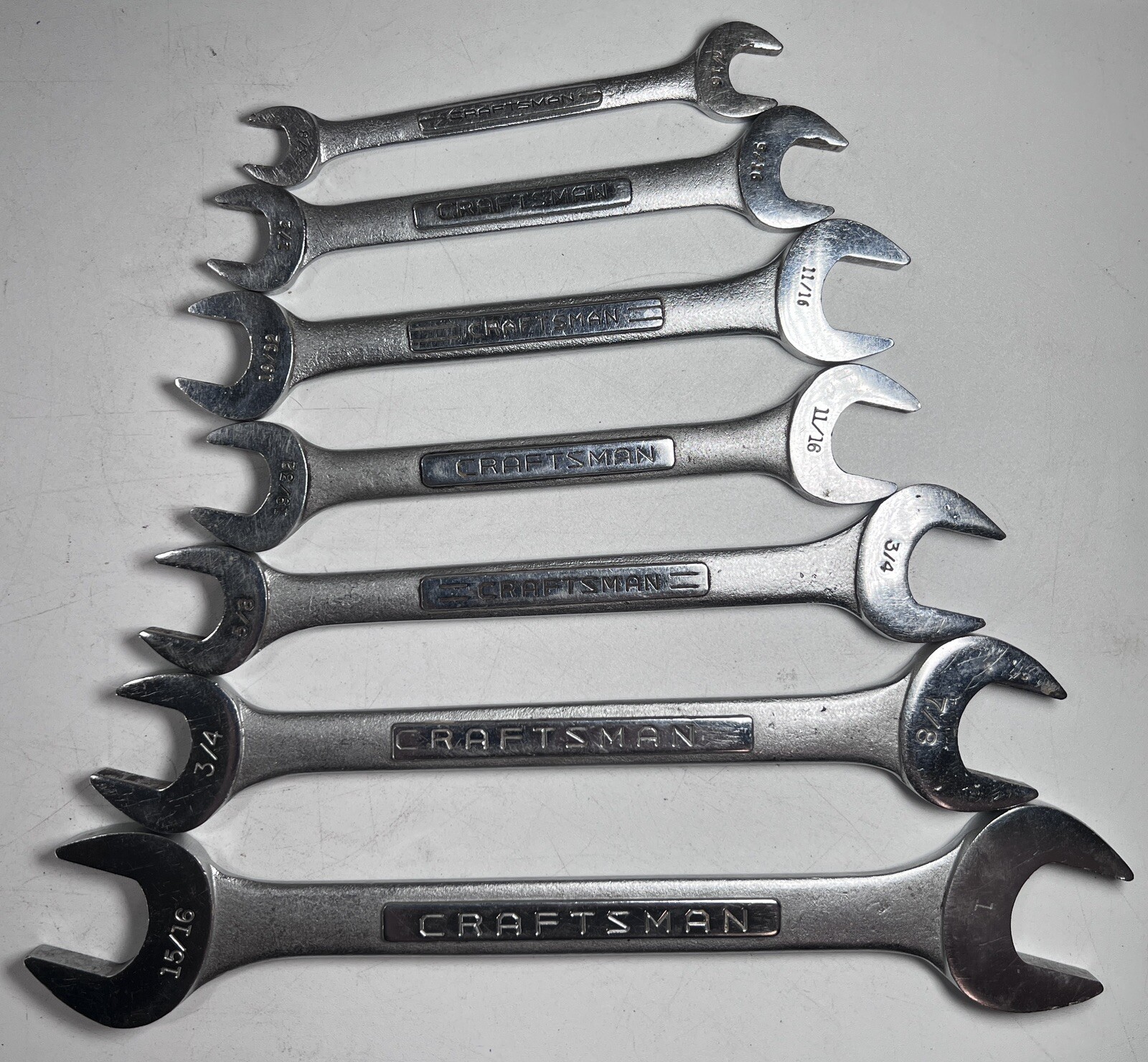 Lot Of 7 VINTAGE CRAFTSMAN V SAE 7PC OPEN END WRENCH 44585 44584 44582 ...