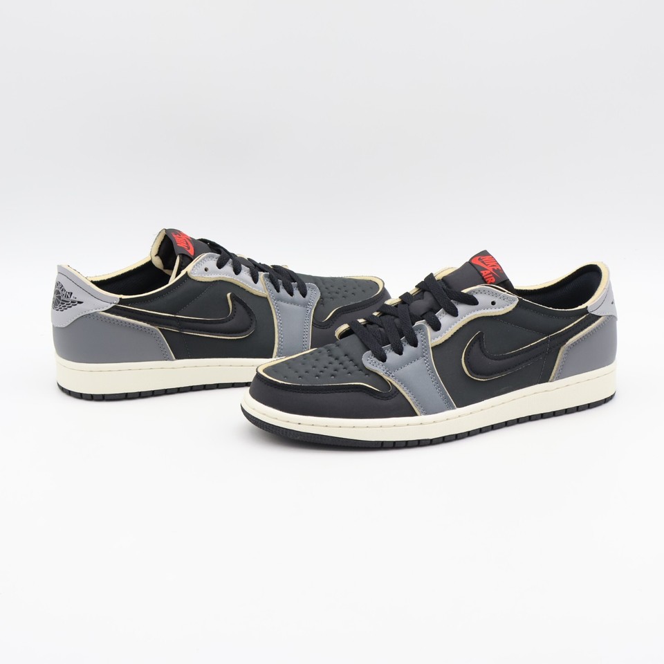 DV0982-006 Nike Air Jordan 1 Low OG EX Black Smoke Grey Sail Beige Gray ...
