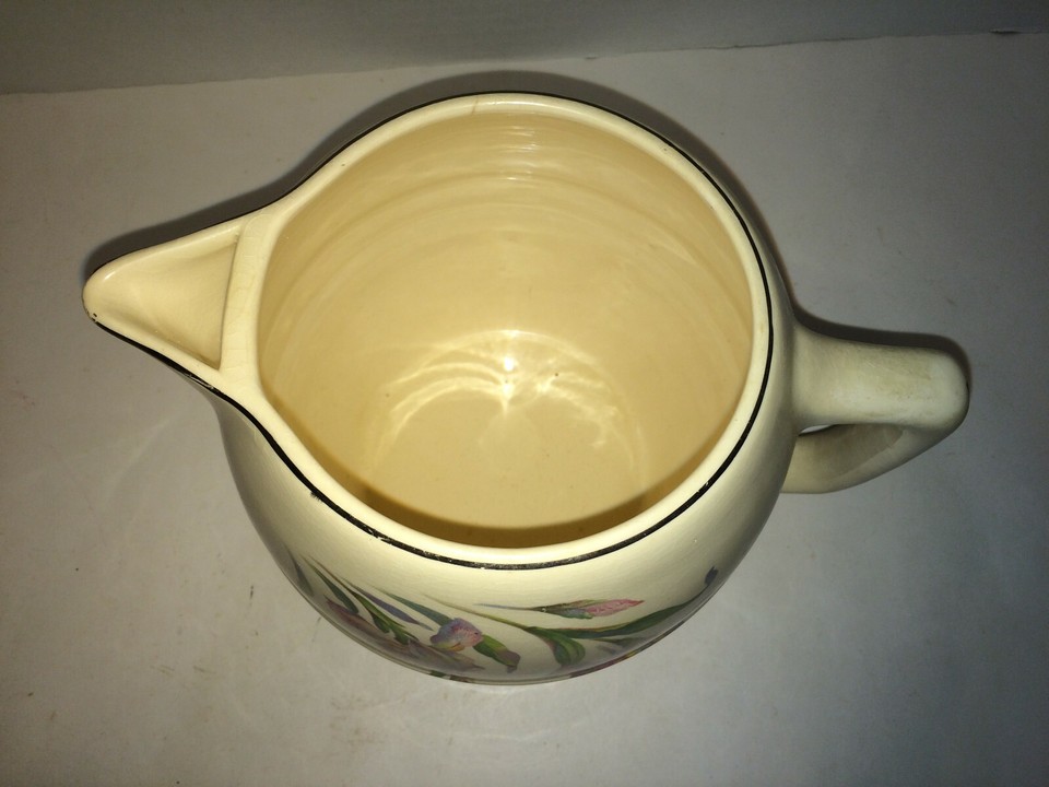 Vintage UNIVERSAL CAMBRIDGE Oven Proof Made in USA 7" tall Pitcher IRIS ...