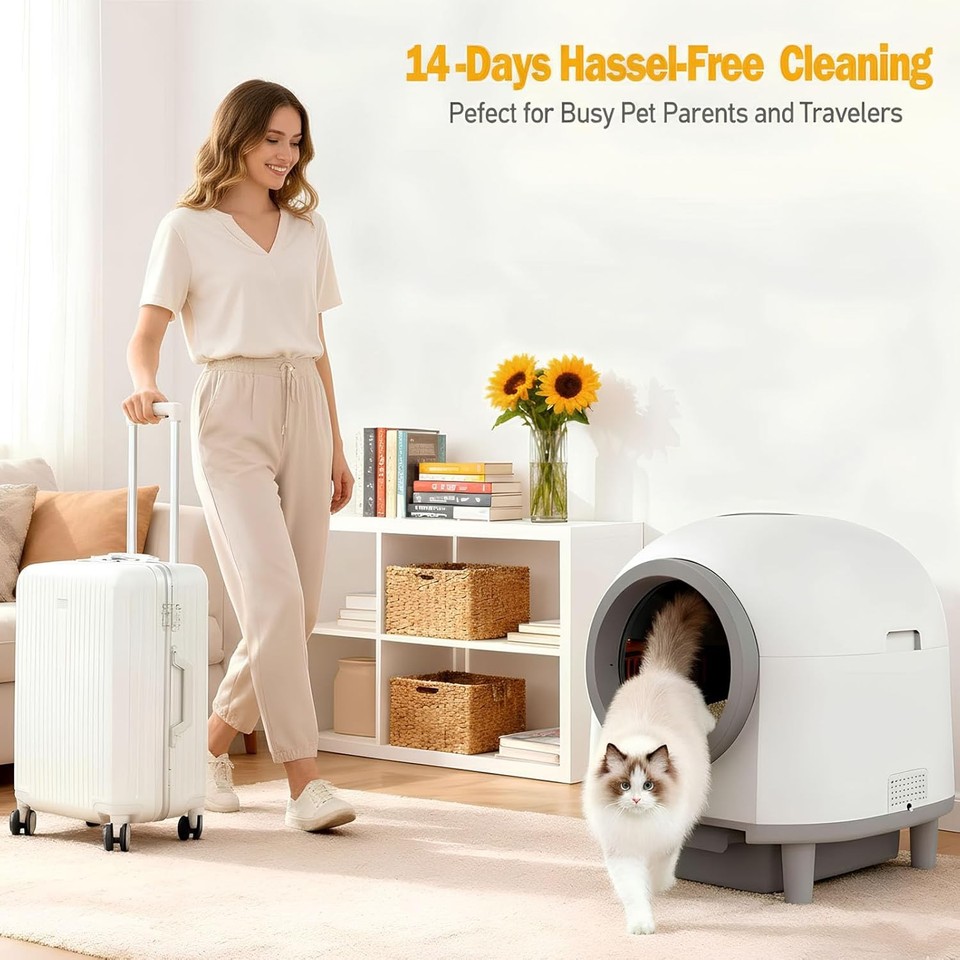 88L Large Smart Automatic Self Cleaing Cat Litter Box with App Control ...