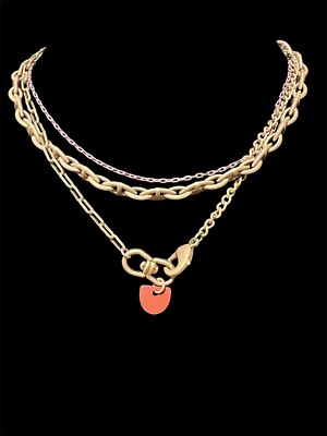 15.5" Universal Thread Matte Gold Tone Layered Chains Necklace | eBay