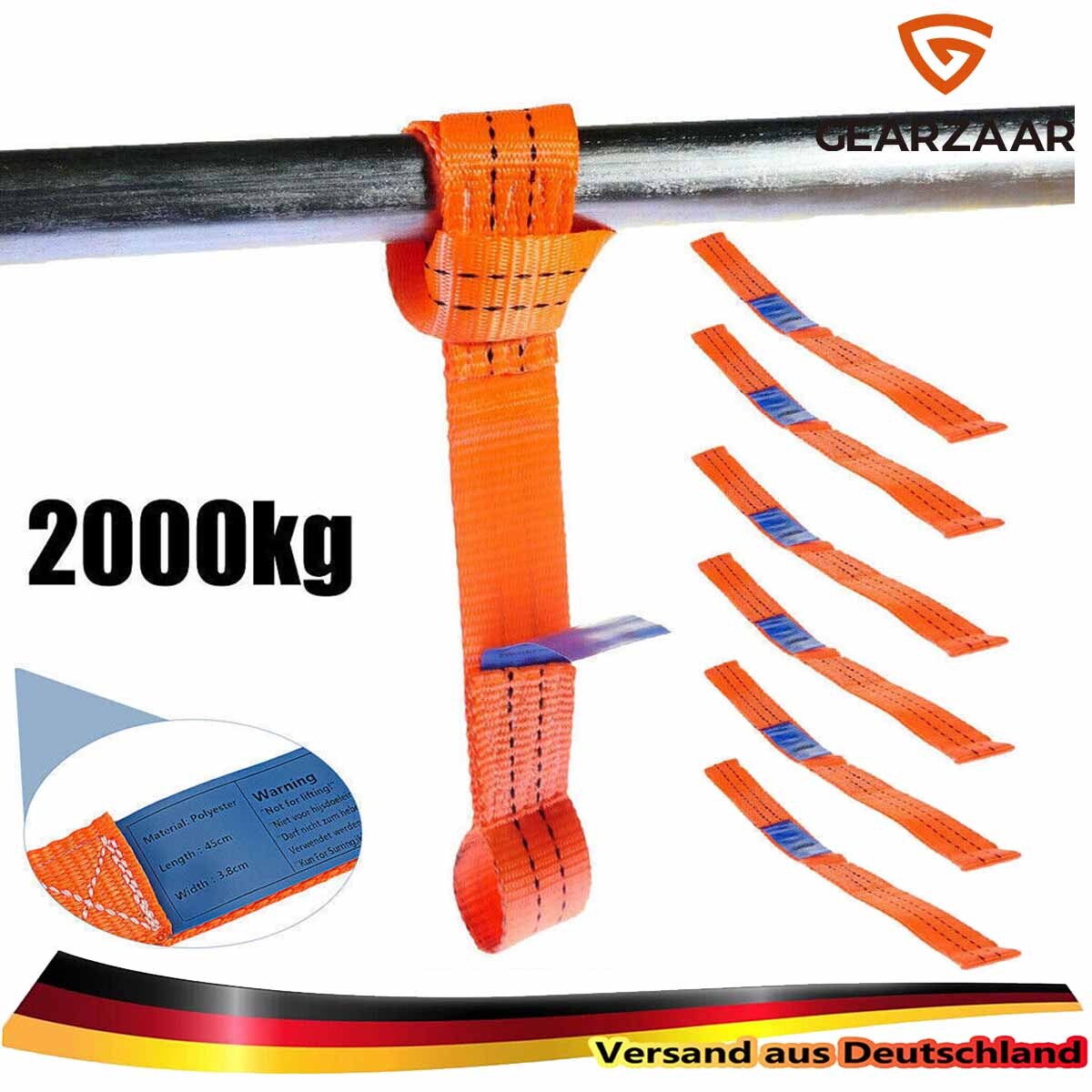Zurrgurte 2000 Kg Aulese 4 Stück Spanngurte Schwarz, 250 Kg Tragkraft