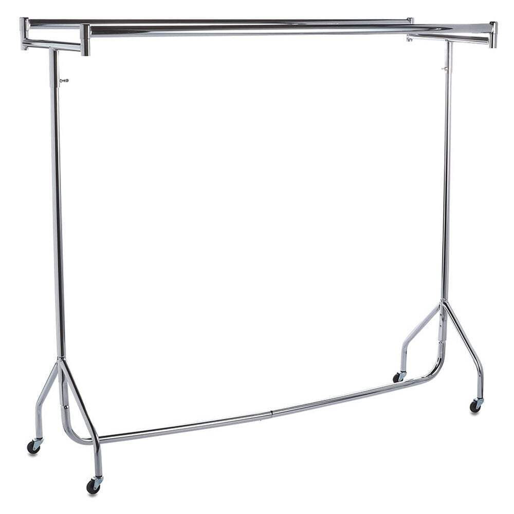 Parallel Chrome Heavy-Duty Clothes Rail - Clothes Storage Rail, Garment ...