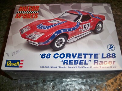 Revell 1:25 scale '68 Chevy Corvette L-88 Rebel Racer Model Kit Factory ...