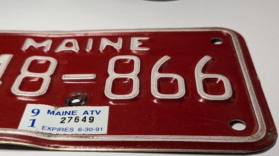 MAINE ATV ALL TERRAIN VEHICLE LICENSE PLATE ATV 48-866 4-WHEELER | eBay
