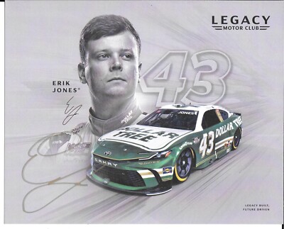 ERIK JONES NASCAR Autographed POST CARD #43 DOLLAR TREE 2025 | eBay