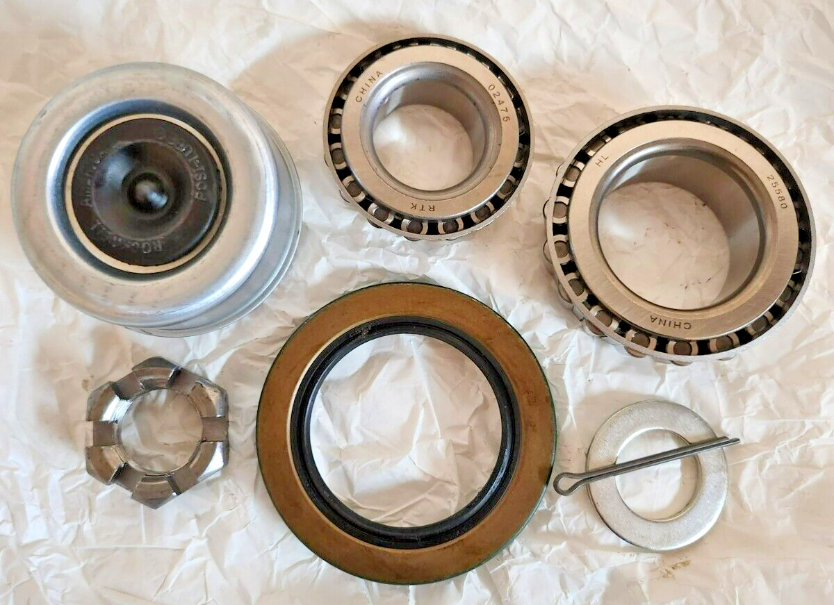 Complete Trailer Bearing Kit, 8k Axle 02475, 25580, 1036, w/ grease cap ...