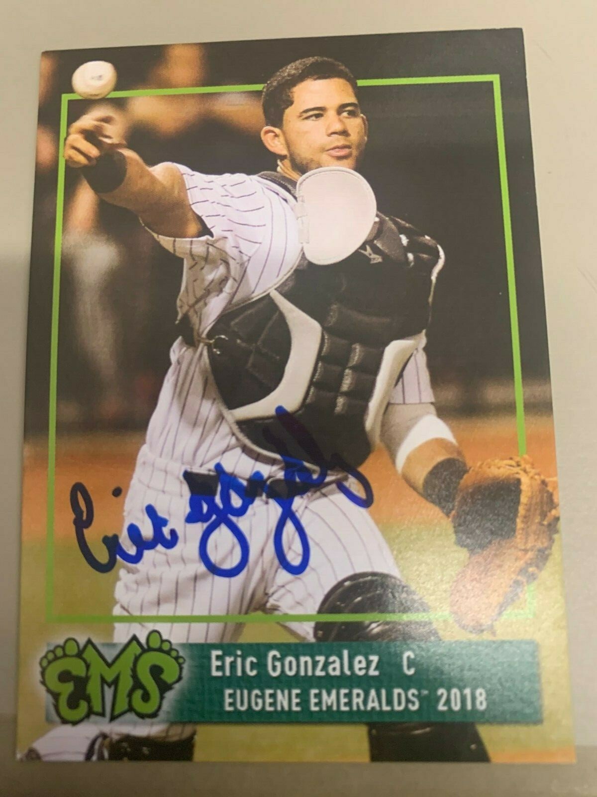 Eric Gonzalez 2018 Eugene Emeralds Signed Team Card | eBay