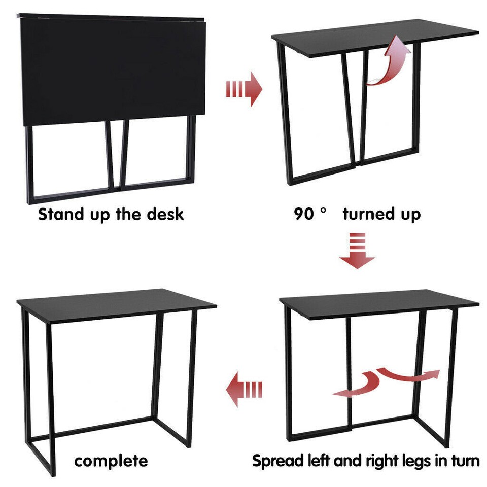 31.5" Modern Small Folding Writing Table Foldable Computer Desk Home ...