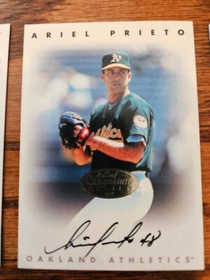 1996 Leaf Signature Series Autograph Silver Ariel Prieto Oakland ...