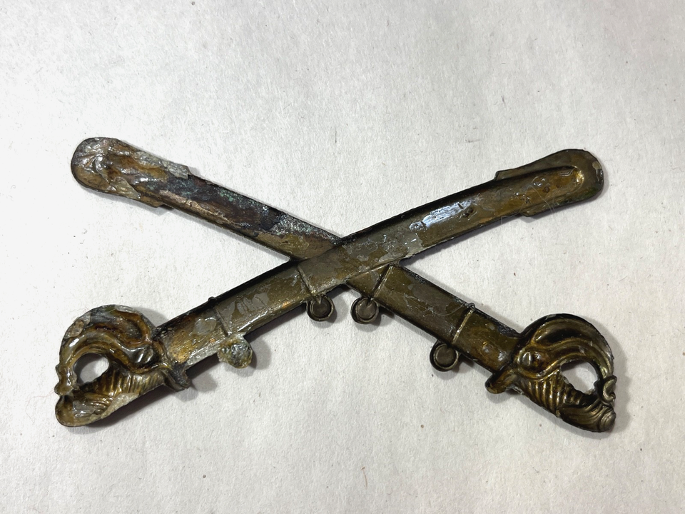Civil War crossed swords military cap insignia | eBay