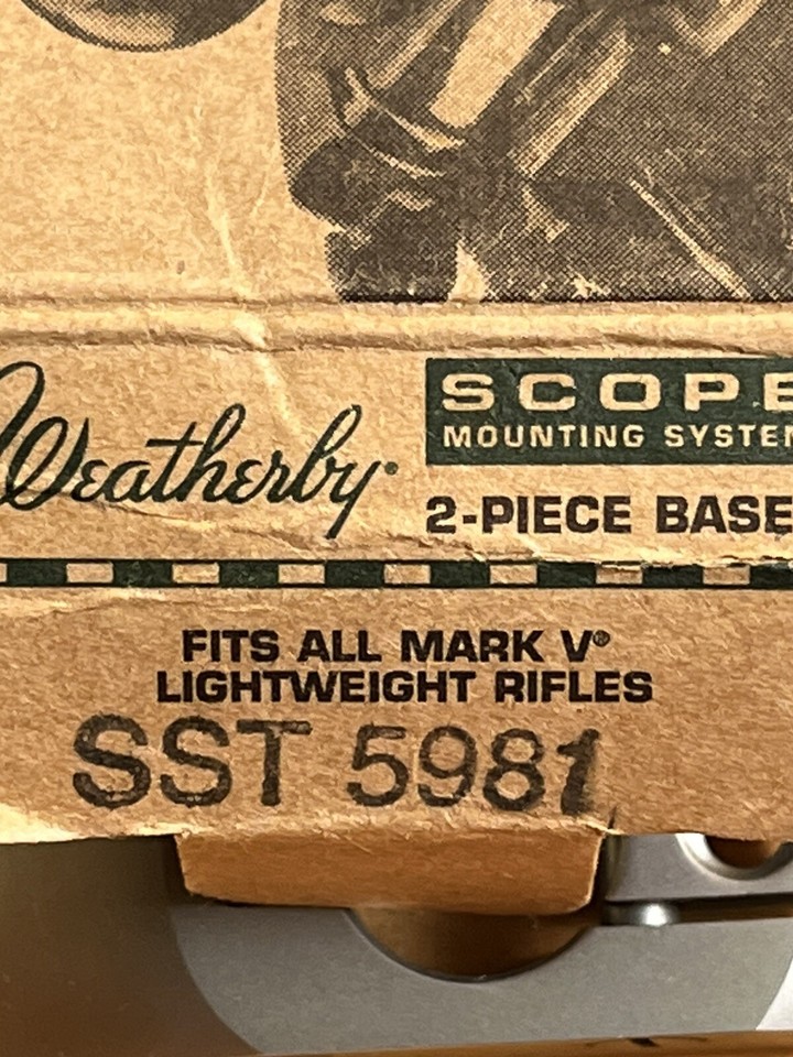 Weatherby Buehler Mark V scope mount base silver SST 5981 | eBay