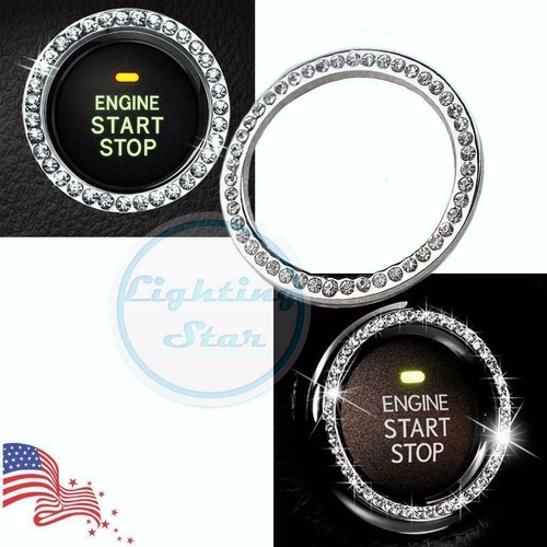 1x Ignition Engine Start Button Cover Clear Bling Crystal Diamond Decal ...