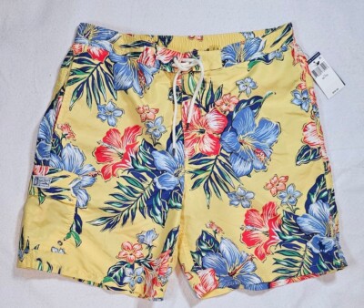 Polo Ralph Lauren Men's Size XL Swim Trunks Yellow Floral Aloha Brand ...